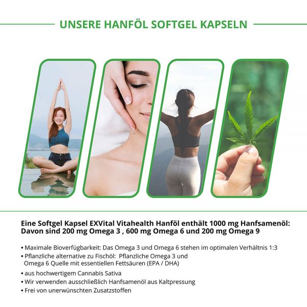 Hanföl Kapseln kaufen: kaltgepresst, 1000mg, schneller Versand